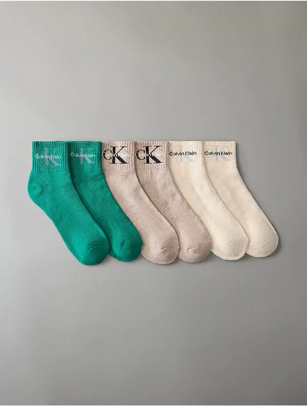Calvin Klein Athletic Terry Quarter Socks 6 Pack - 302
