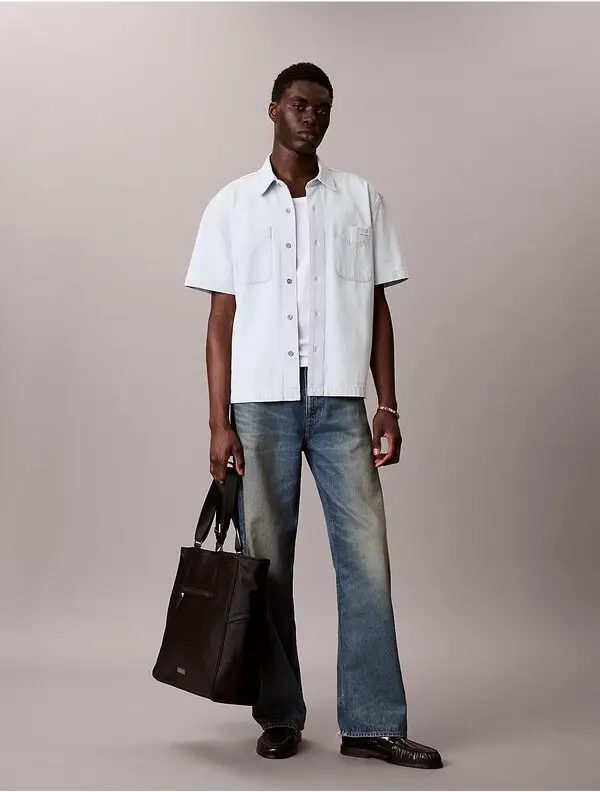 Calvin Klein Denim Classic Short Sleeve Button-down Shirt