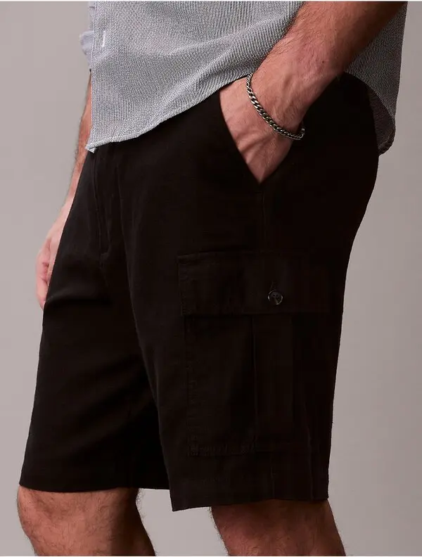 Calvin Klein Linen Blend Cargo Shorts