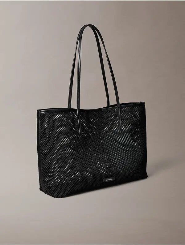 Calvin Klein Emblem Logo Mesh Tote Bag