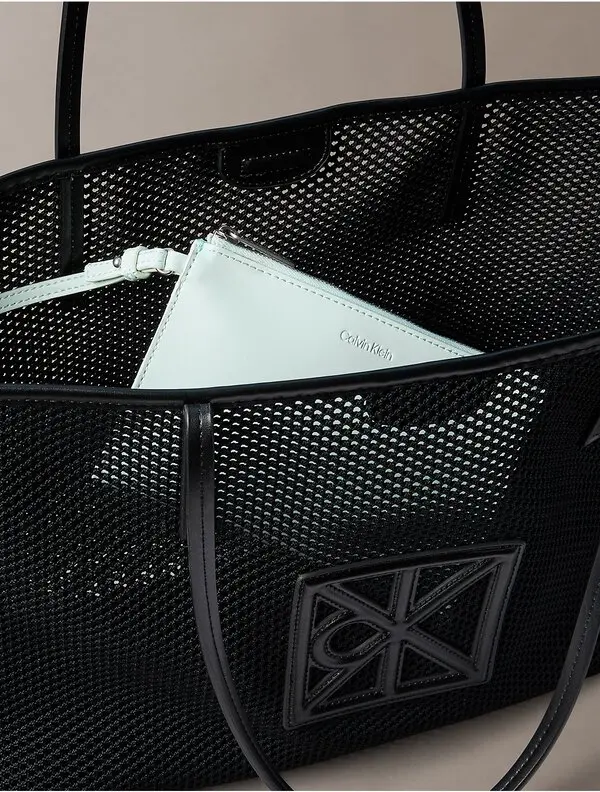 Calvin Klein Emblem Logo Mesh Tote Bag