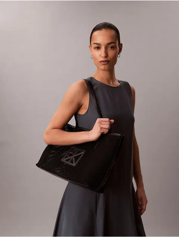 Calvin Klein Emblem Logo Mesh Tote Bag