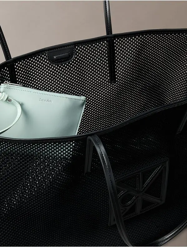 Calvin Klein Emblem Logo Mesh Large Tote Bag