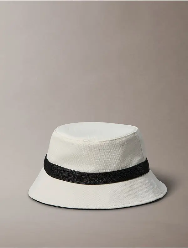 Calvin Klein Canvas Bucket Hat - White Canvas
