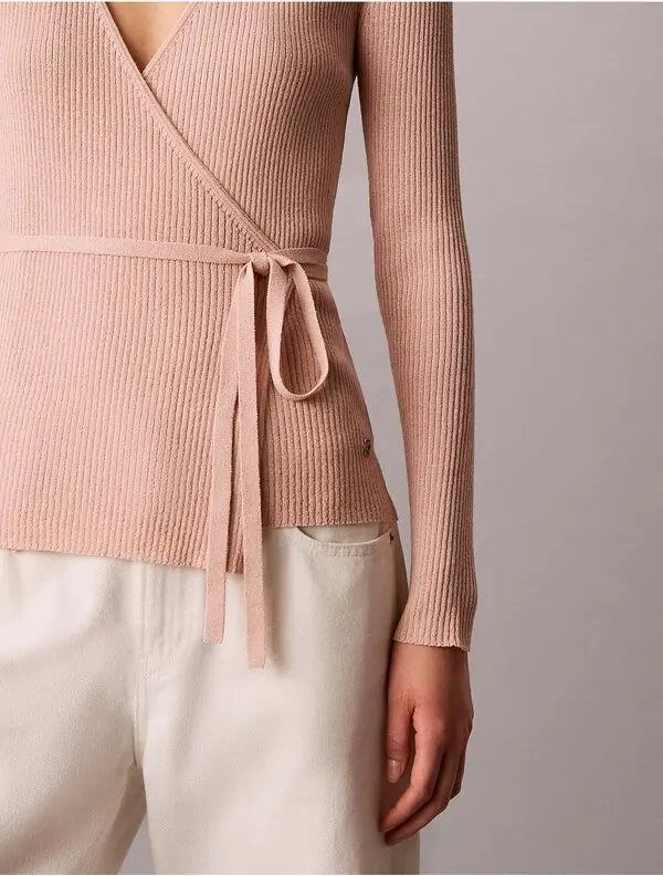 Calvin Klein Linen Blend Wrap Sweater