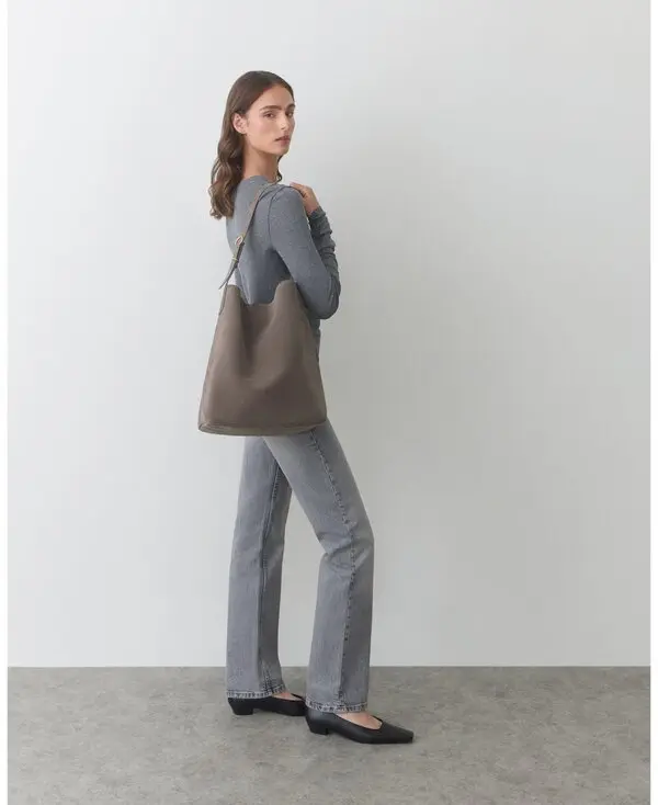 Cuyana Suede Camina Bucket Bag - Clay