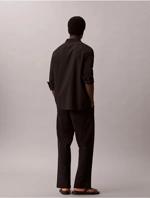 Calvin Klein Seersucker Straight Leg Trousers