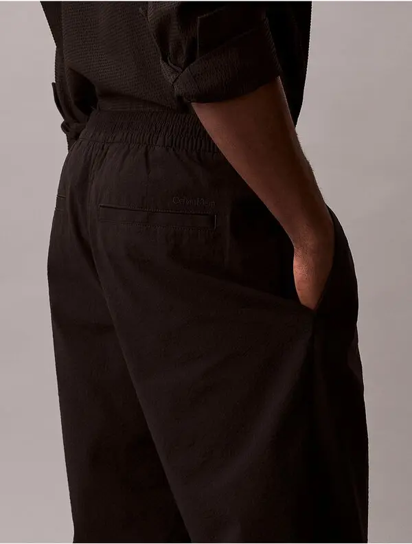 Calvin Klein Seersucker Straight Leg Trousers