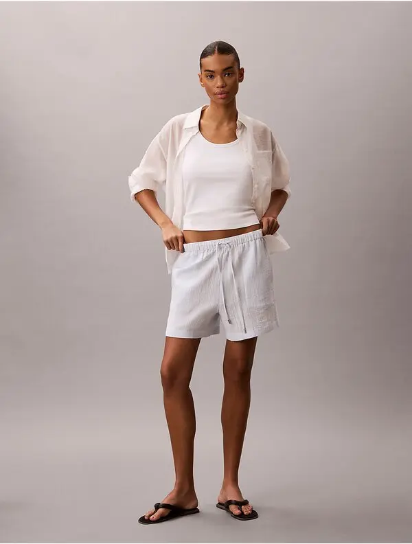 Calvin Klein Double Gauze Pull-on Shorts - Ancient Water