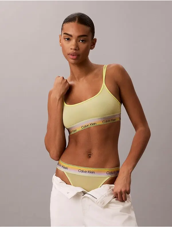 Calvin Klein Icon Mesh Pride Unlined Bralette - Bright Emerald
