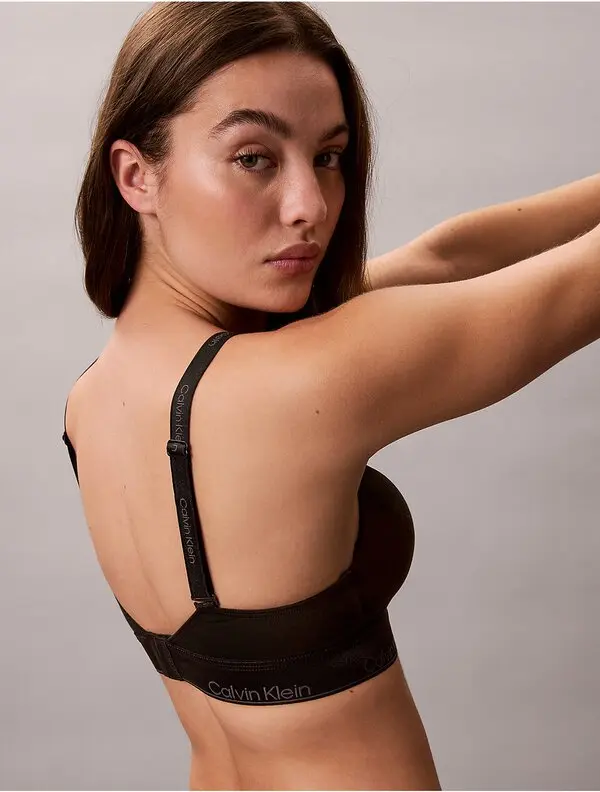 Calvin Klein Icon Cotton Modal Metallic Lightly Lined Bralette - Black