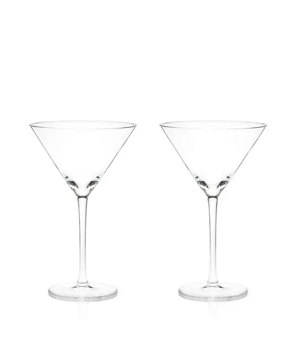 VISKI Raye Crystal Stemmed Martini Glasses, Set Of 2 - Clear