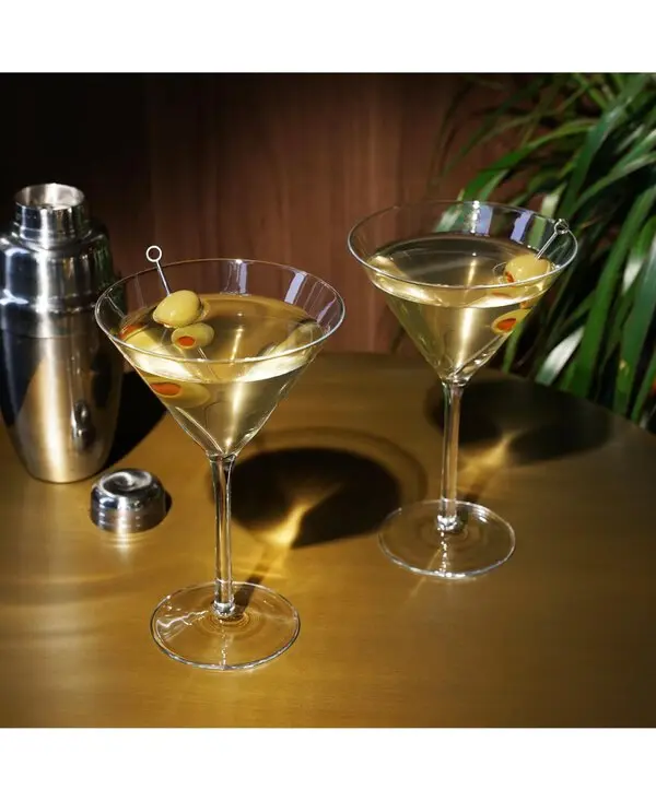 VISKI Raye Crystal Stemmed Martini Glasses, Set Of 2