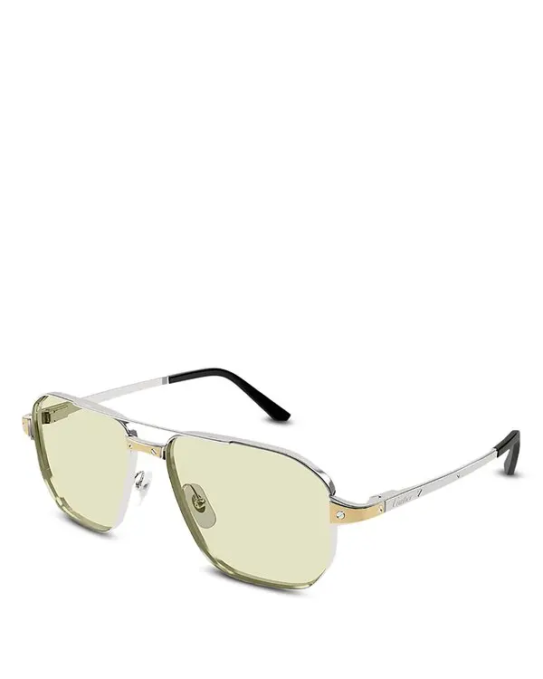 Cartier Aviator Sunglasses - Silver/yellow