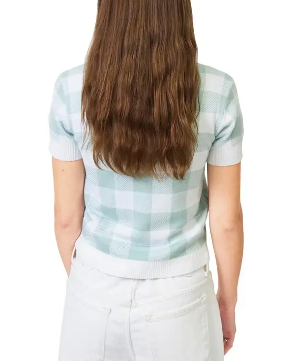 Central Park West Laurel Gingham Jacquard Cardigan
