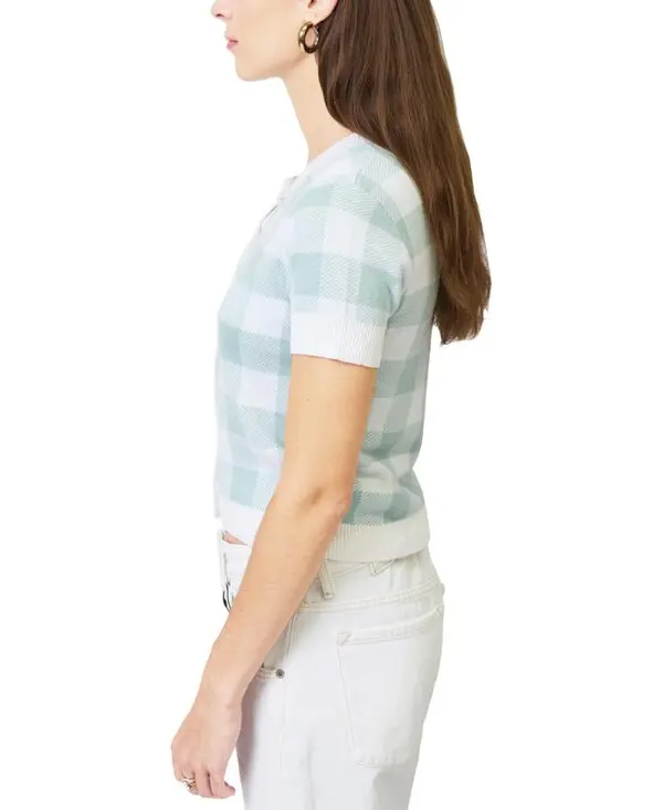 Central Park West Laurel Gingham Jacquard Cardigan