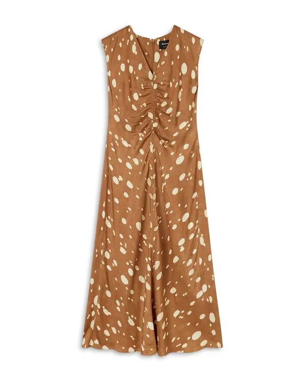 Whistles Deer Spot Viscose Midi Dress