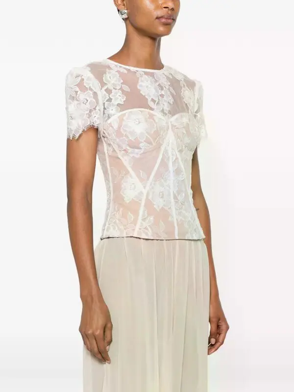 SELF-PORTRAIT Sequin-embellished Lace Top