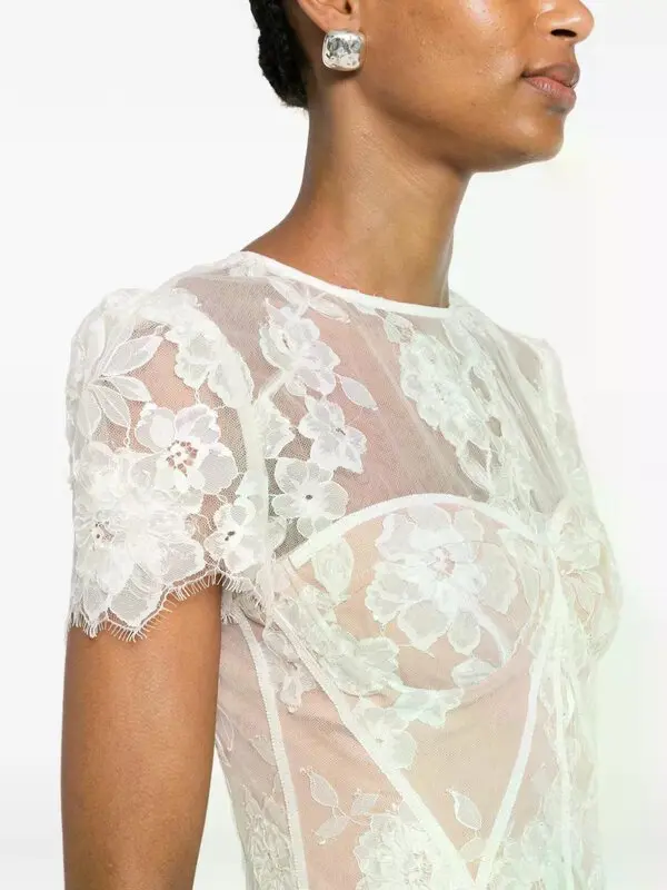 SELF-PORTRAIT Sequin-embellished Lace Top
