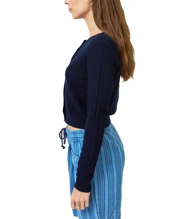 Central Park West Clover Novelty Stitch Cardigan