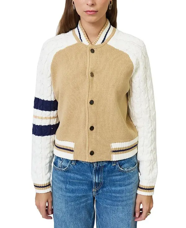 Central Park West Cable Sleeve Knit Bomber