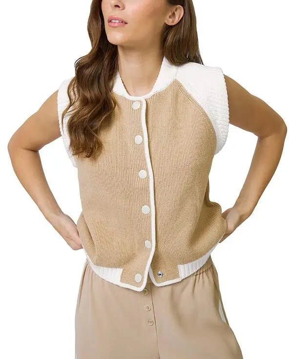Central Park West Sleeveless Bomber Sweater