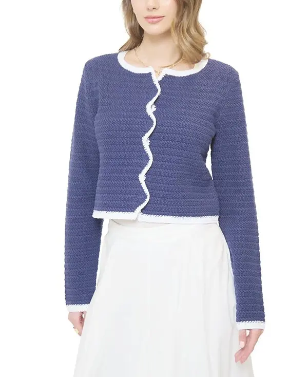 Central Park West Wren Scallop Crochet Cardigan