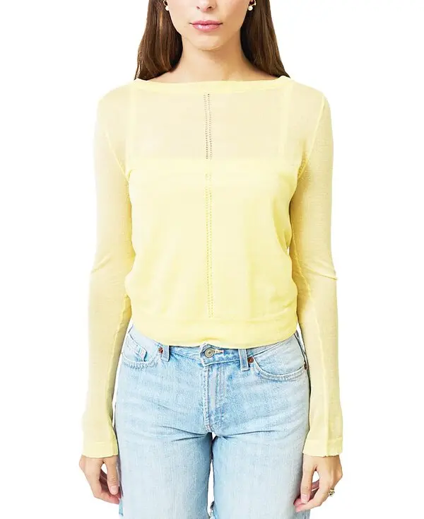 Central Park West Brooklyn Double Layer Sheer Halter Sweater