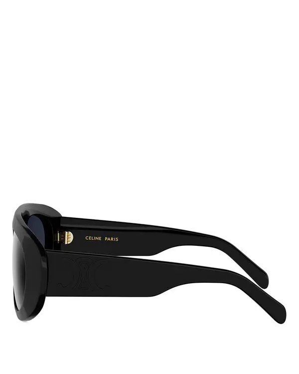 Celine Triomphe Stamp Pilot Sunglasses, 56.9mm - Black/blue