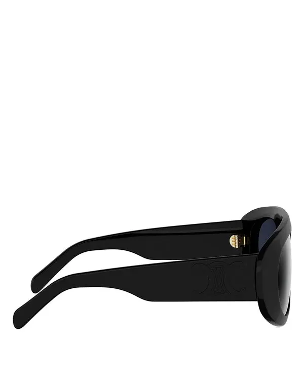 Celine Triomphe Stamp Pilot Sunglasses, 56.9mm - Black/blue