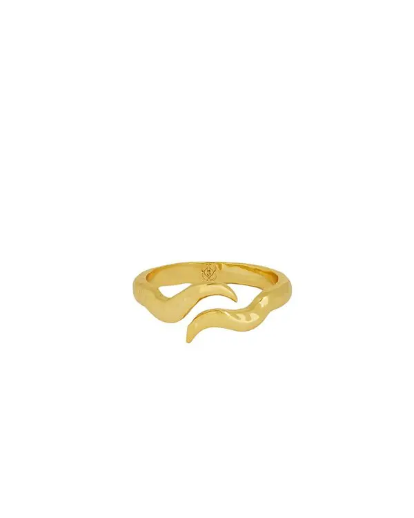 OTTOMAN HANDS Waterproof Wave Crossover Ring - Gold