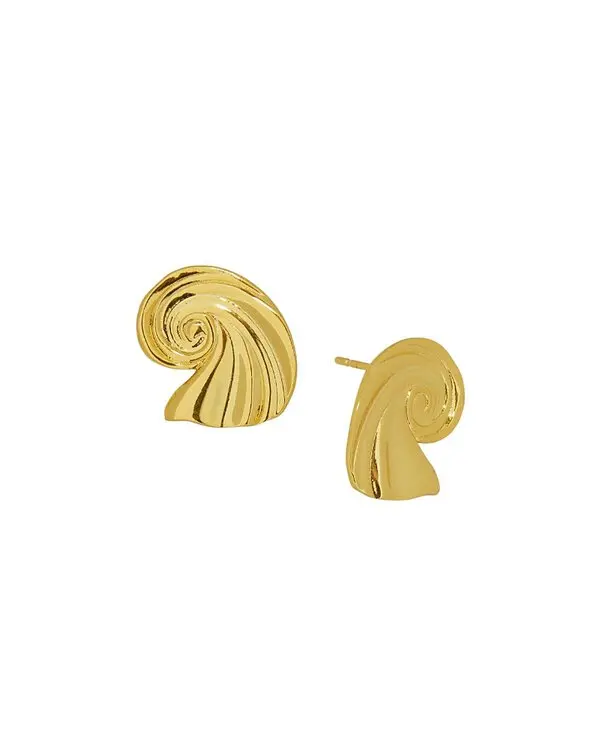 OTTOMAN HANDS Plated Wave Stud Earrings - Gold