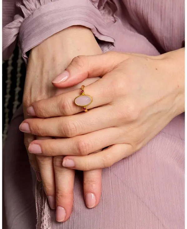 OTTOMAN HANDS Lucia Rose Quartz Cocktail Ring