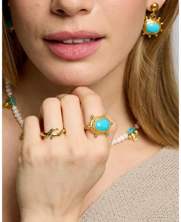 OTTOMAN HANDS Zand Turquoise Cocktail Ring
