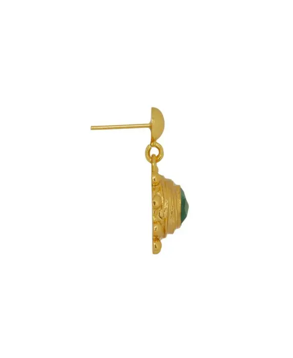 OTTOMAN HANDS Emerald Drop Earrings - Gold