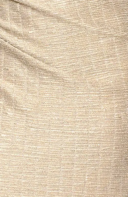 Betsy & Adam Metallic One-shoulder Gown