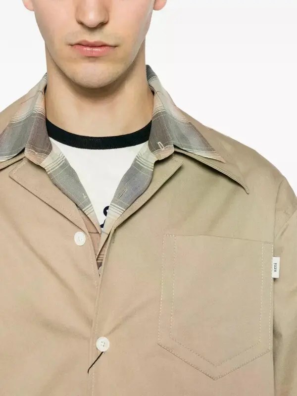 AMI Paris Check-trim Camp-collar Shirt