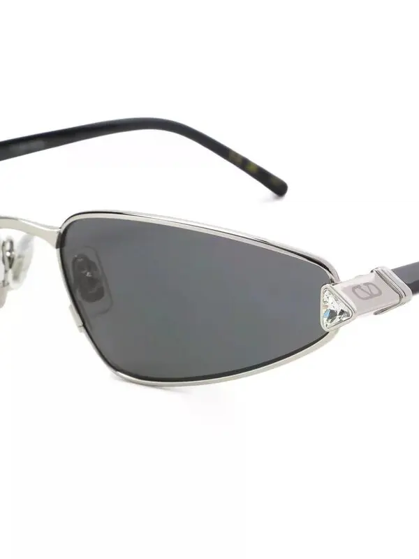 Valentino Garavani Geometric-frame Sunglasses With Crystal Embellishments