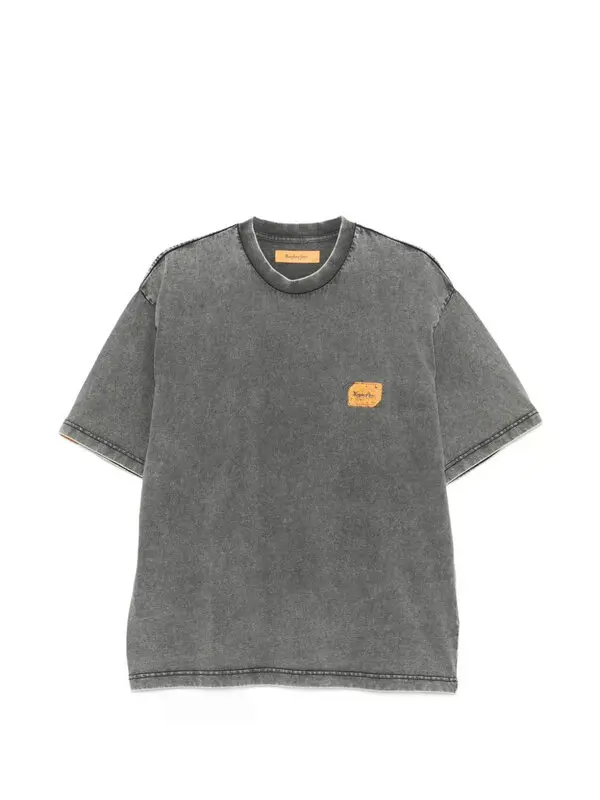 REPLAY Logo-patch Acid-wash T-shirt