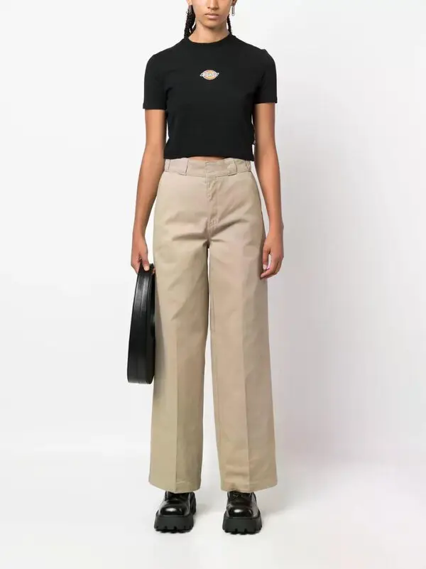 Dickies Logo Patch Straight-leg Trousers - Neutrals