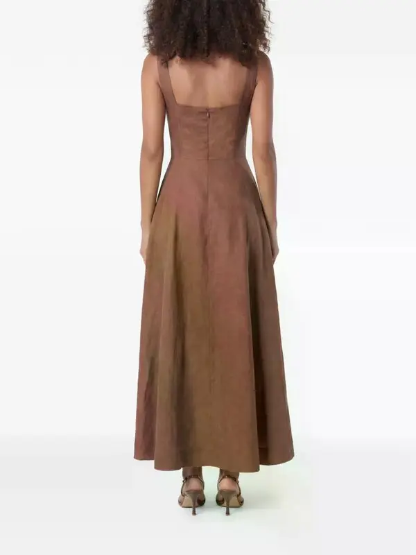 NICHOLAS Anya Maxi Dress In Mocha Linen