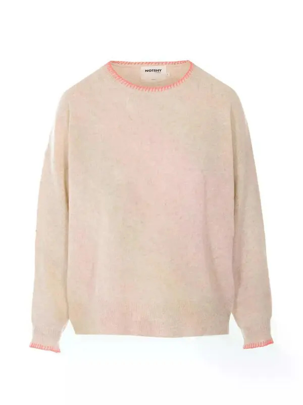 NOTSHY Embroidered Long-sleeve Sweater - Neutrals