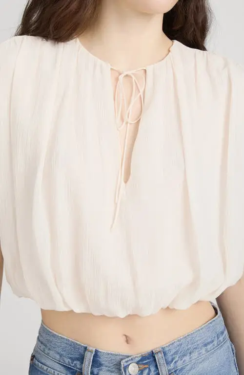 FRAME The Wave Tie Neck Silk Top - Cream