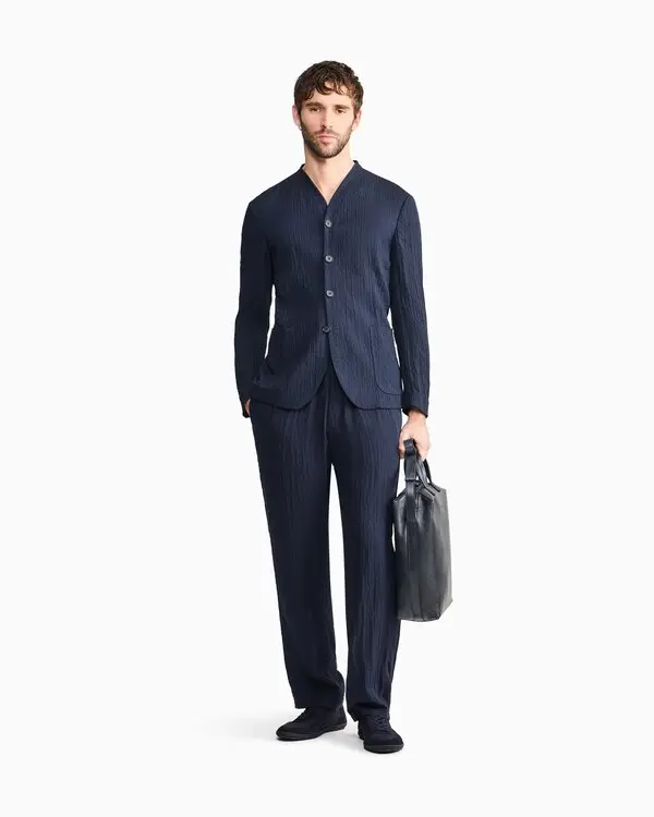 Giorgio Armani Single-breasted Jacket In Lyocell And Silk