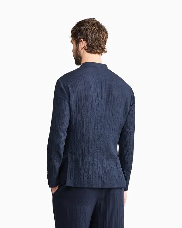 Giorgio Armani Single-breasted Jacket In Lyocell And Silk