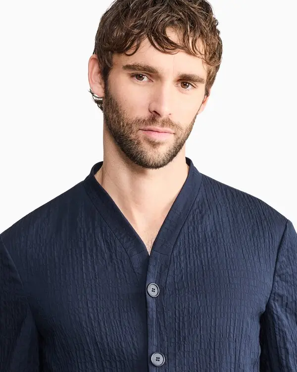 Giorgio Armani Single-breasted Jacket In Lyocell And Silk