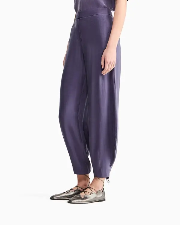 Giorgio Armani Cupro Trousers With Rounded Hem