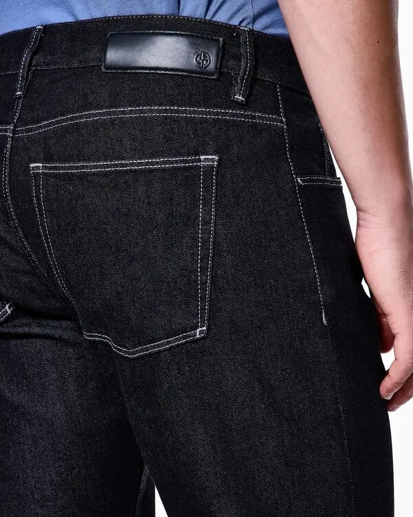 Giorgio Armani Regular-fit Five-pocket Trousers In Cotton And Modal - Black