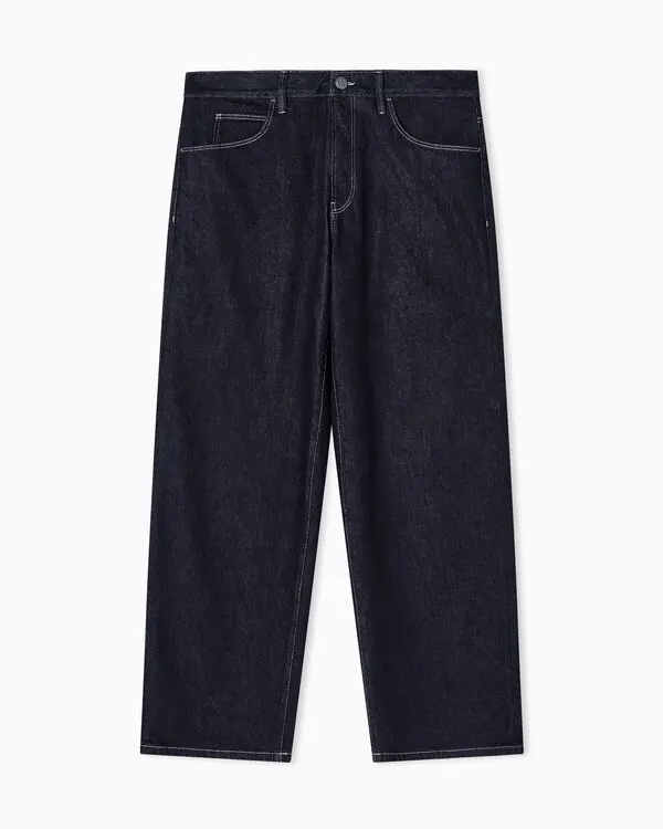 Giorgio Armani Cotton And Modal Five-pocket Trousers - Black