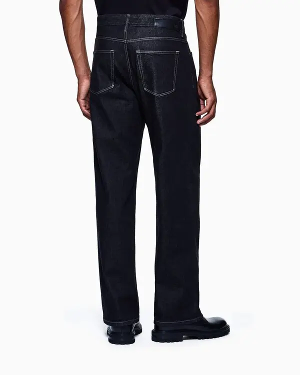 Giorgio Armani Cotton And Modal Five-pocket Trousers - Black